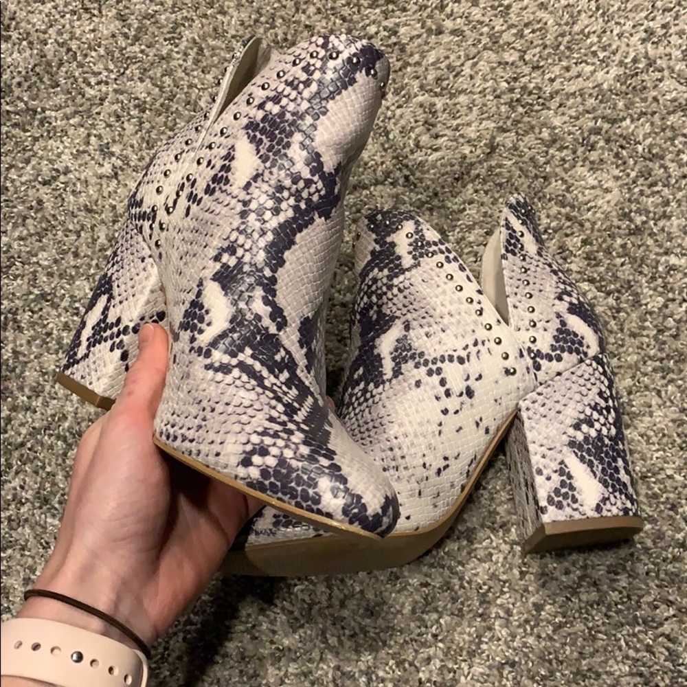 Steve Madden Snake Booties - Gem